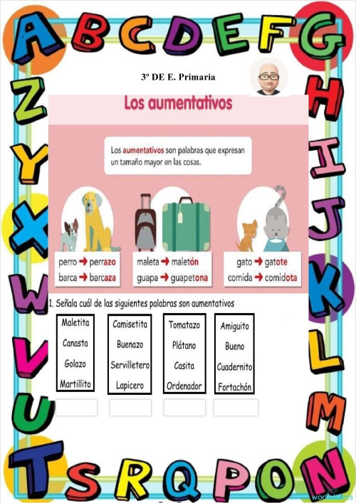 Aumentativos y diminutivos: fichas interactivas y ejercicios online ...