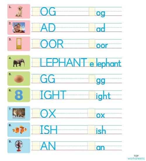 Phonics: interactive worksheets and online exercises | TopWorksheets