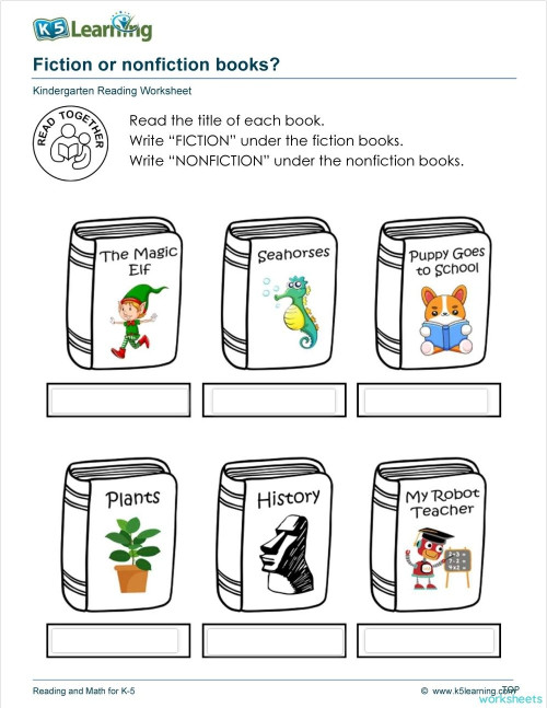 Fiction or nonfiction books?. Interactive worksheet | TopWorksheets