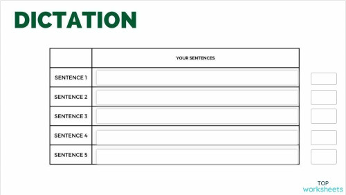 LISTENING DICTATION 2. Interactive worksheet | TopWorksheets