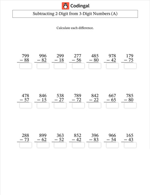M_G02M06L29_WE02_Subtracting 2 Digit from 3 Digit Numbers.. Interactive ...