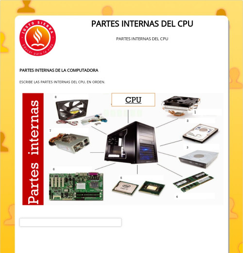 PARTES INTERNAS DEL CPU. Ficha interactiva | TopWorksheets