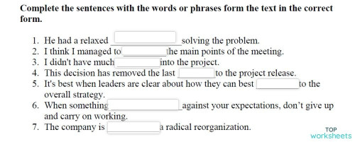 Teamwork vocabulary. Interactive worksheet | TopWorksheets