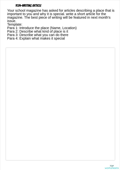 YLS4- Unit 2 (Writing). Interactive worksheet | TopWorksheets