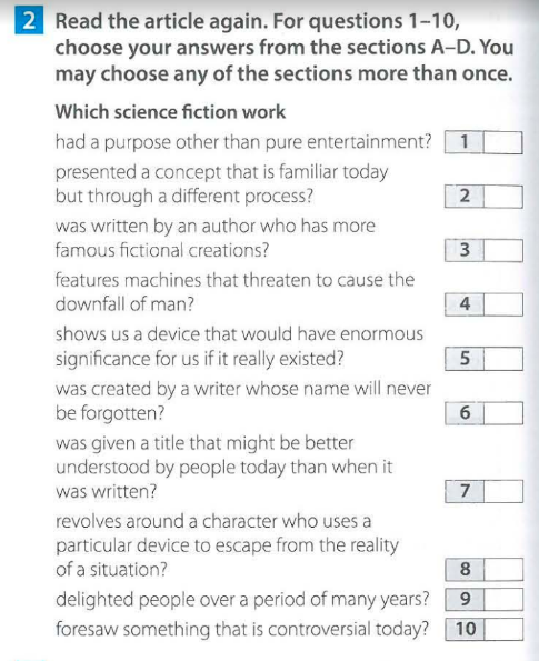CAE reading part u10. Interactive worksheet | TopWorksheets
