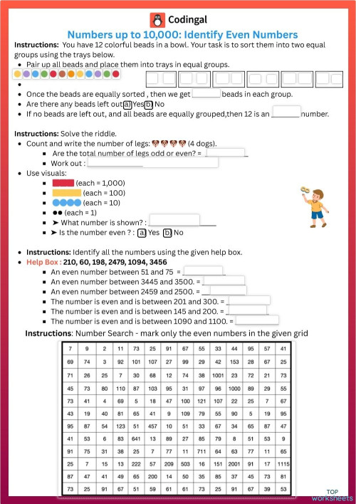 M_G03M03L06_WE02_Identify_even_numbers_6. Interactive worksheet ...