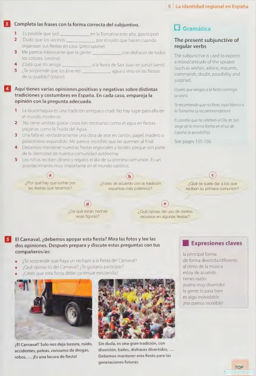 5. La identidad regional en España 95. Ficha interactiva | TopWorksheets
