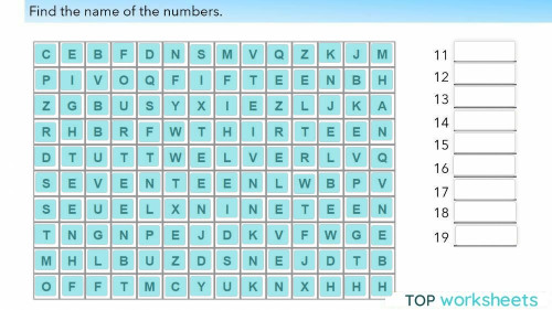 L6 - A2 - Numbers, Reading, Writing, Attention. Interactive worksheet | TopWorksheets