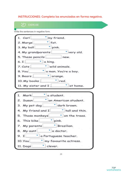 5. Verb to be - (pp. 29-31). Ficha interactiva | TopWorksheets