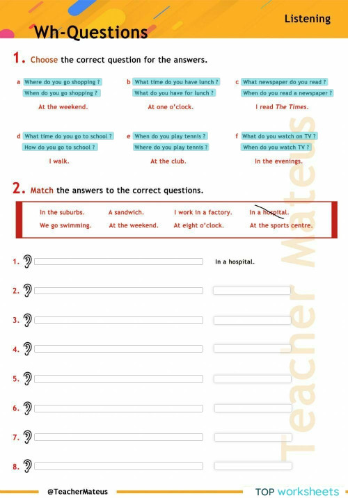 Interactive worksheets and online exercises in english | TopWorksheets