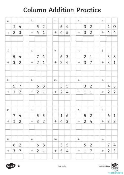 Addition within 100 review. Interactive worksheet | TopWorksheets