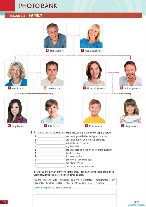 family members. Interactive worksheet | TopWorksheets