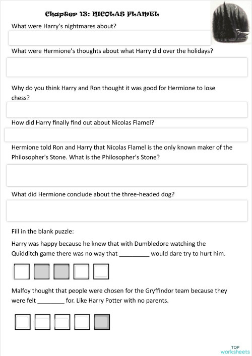 Chapter 13 Philosopher's Stone. Interactive worksheet | TopWorksheets