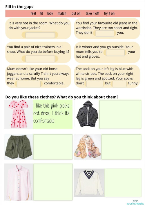 Clothes and Style. Interactive worksheet | TopWorksheets