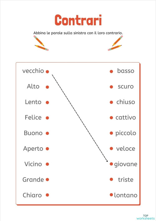 I contrari. Scheda interattiva | TopWorksheets