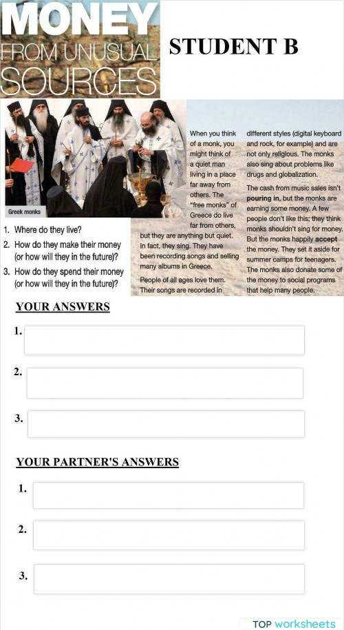 INT04U10LB reading B. Interactive worksheet | TopWorksheets