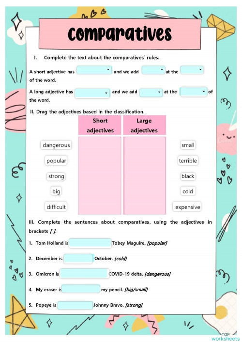 Comparatives. Interactive worksheet | TopWorksheets