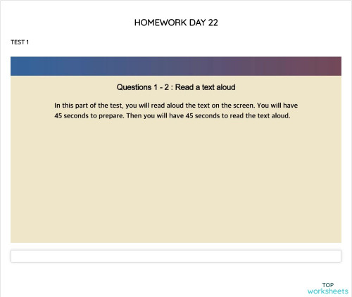 HOMEWORK DAY 22. Interactive worksheet | TopWorksheets