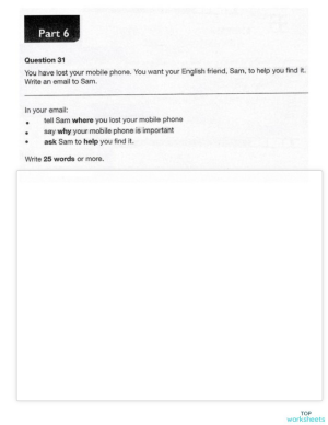 KET for school - WRITING. Interactive worksheet | TopWorksheets