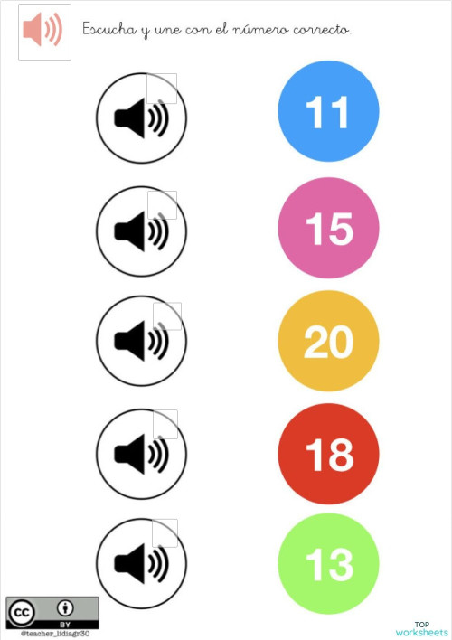 Números 10-20. Ficha interactiva | TopWorksheets