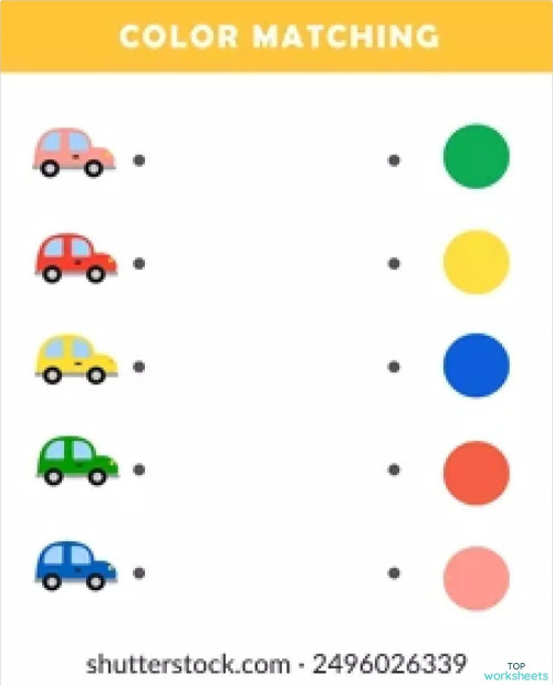 color car matching. Interactive worksheet | TopWorksheets