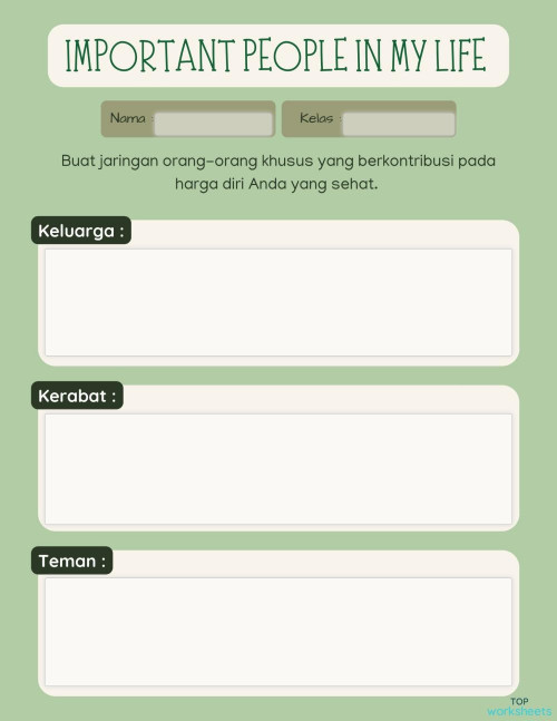 LEMBAR KERJA IMPORTANT PEOPLE IN MY LIFE. Interactive worksheet ...