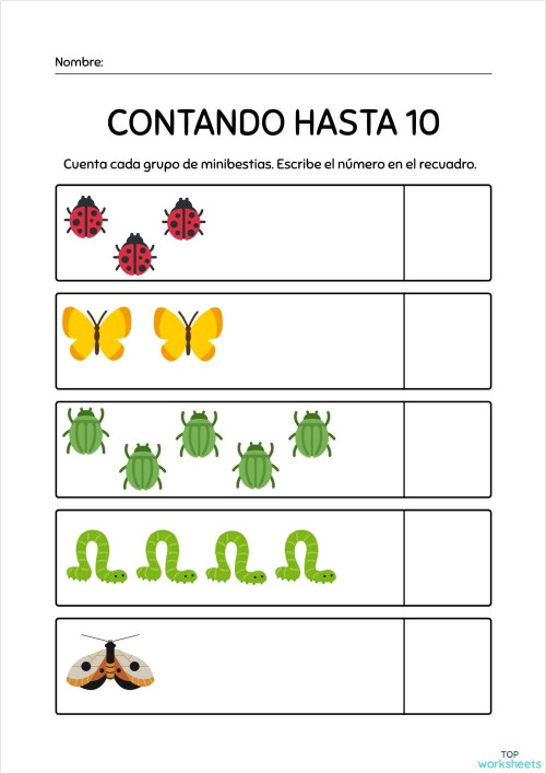 CONTANDO HASTA EL 10 1. Ficha interactiva | TopWorksheets