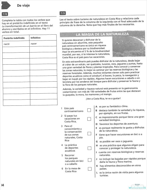 Workbook 7. De viaje 34 IB Oxford. Ficha interactiva | TopWorksheets