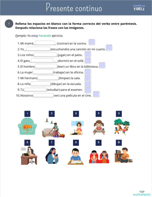 Gerundio: fichas interactivas y ejercicios online | TopWorksheets