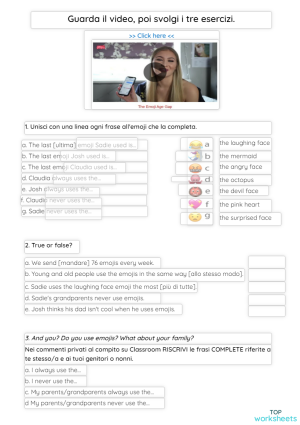 The Emoji Age Gap. Interactive worksheet | TopWorksheets