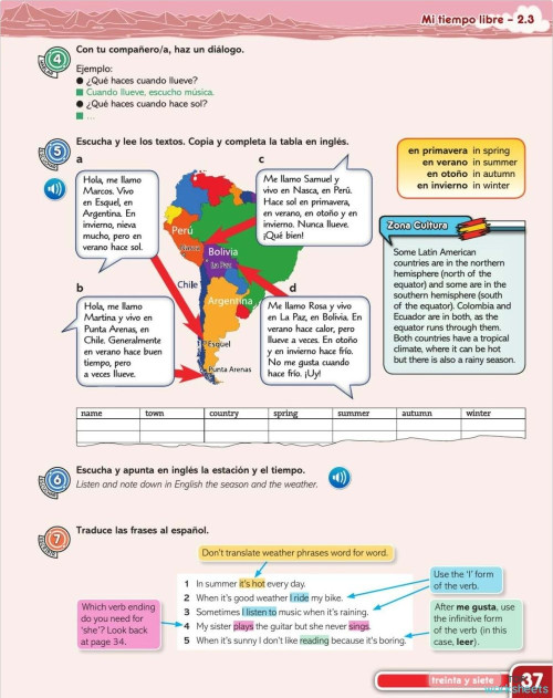 Mi tiempo libre 37. Ficha interactiva | TopWorksheets