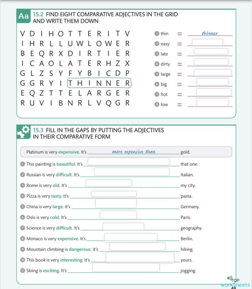 Making comparisons 4. Interactive worksheet | TopWorksheets