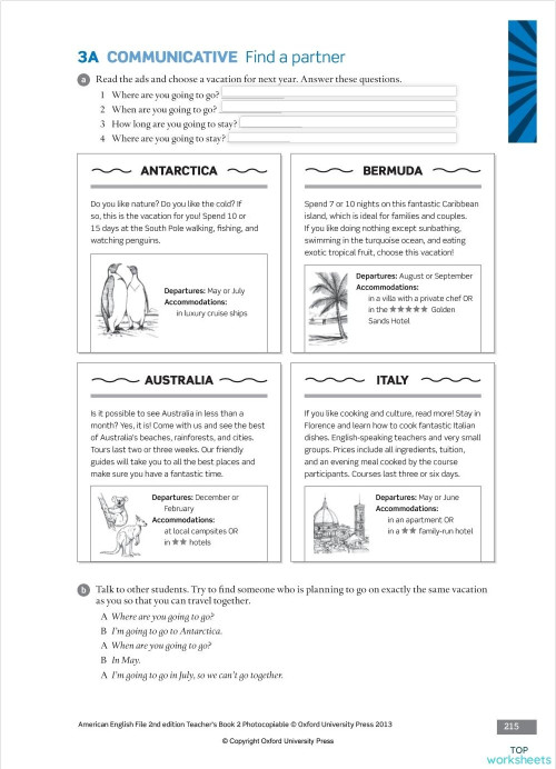 AEF 2 3A Communicative find a partner. Interactive worksheet ...