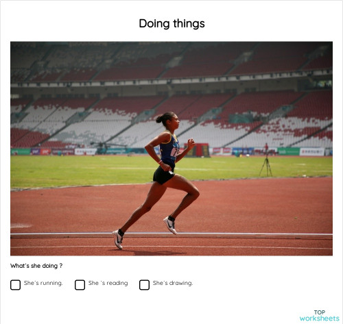 Doing things. Interactive worksheet | TopWorksheets