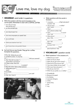 Interactive worksheets and online exercises in english | TopWorksheets