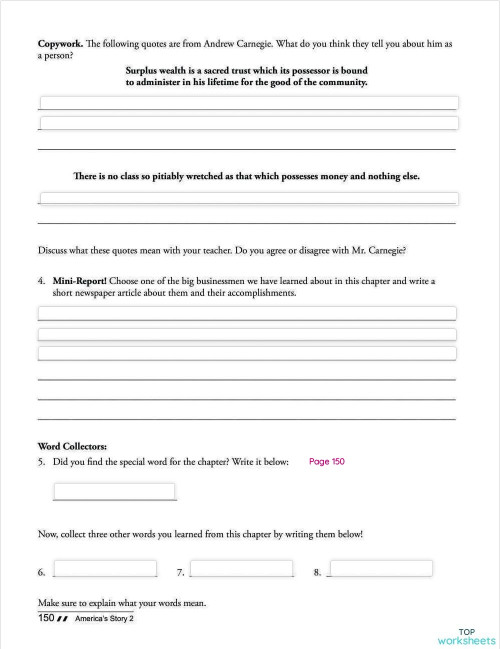 Chapter 15: Copywork Pg 150. Interactive worksheet | TopWorksheets