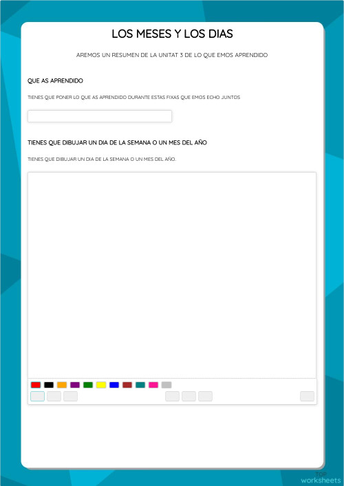 LOS MESES Y LOS DIAS. Ficha interactiva | TopWorksheets