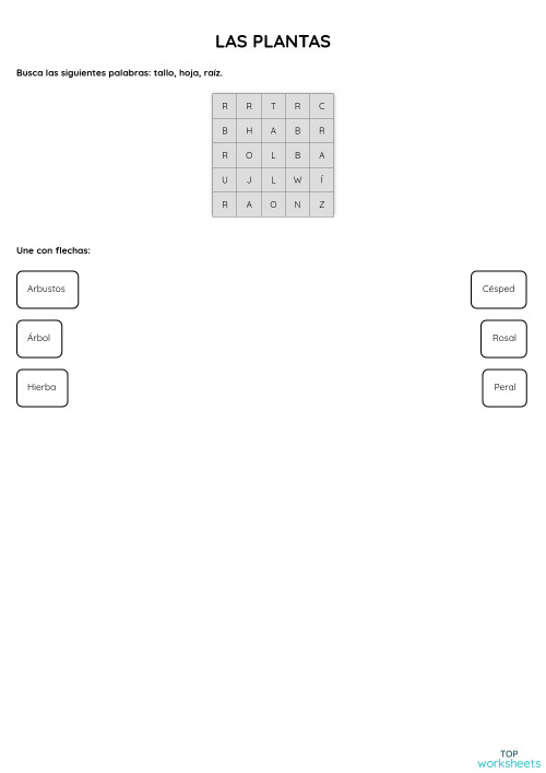 LAS PLANTAS. Ficha interactiva | TopWorksheets