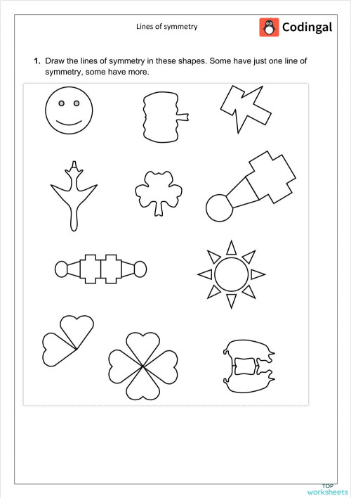 M_G04M17L54_WA01_Draw the correct Line of symmetry.. Interactive ...