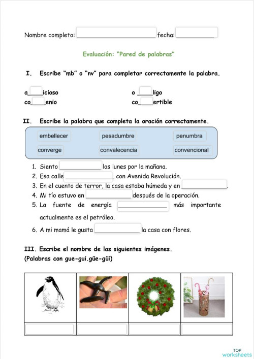 Pared de palabras 1. Ficha interactiva | TopWorksheets