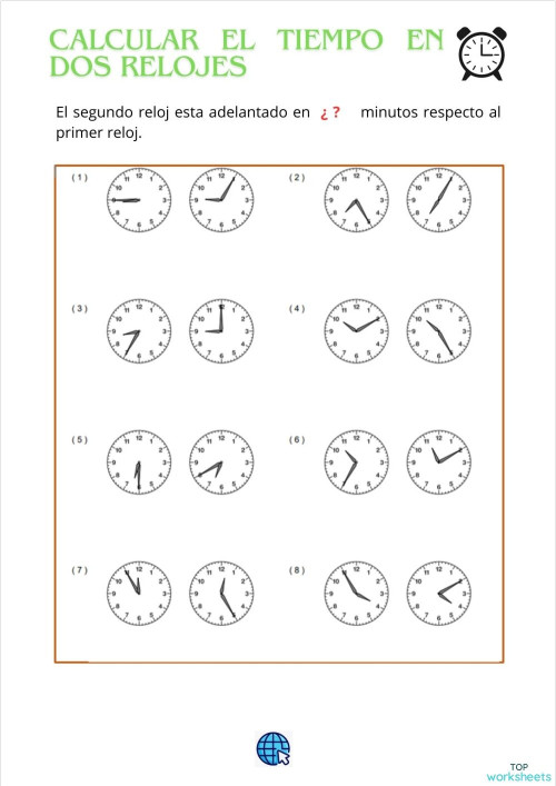Tiempo: fichas interactivas y ejercicios online | TopWorksheets