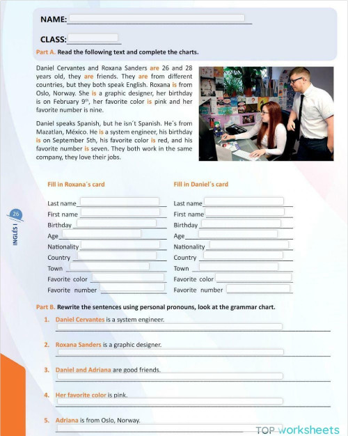 Personal information. Interactive worksheet | TopWorksheets