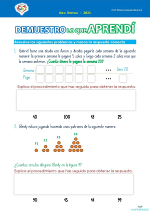EVALUACIÓN DE PATRONES, PERIMETROS Y ÁREAS. Ficha interactiva ...