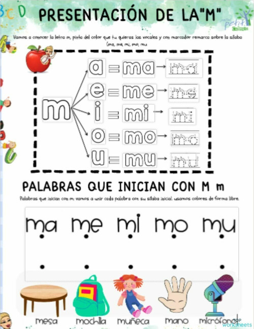 Completar Con Silabas Ma Me Mi Mo Mu Worksheet