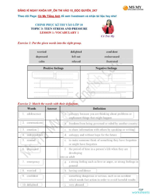 Vocab 1 Unit 3. Interactive worksheet | TopWorksheets