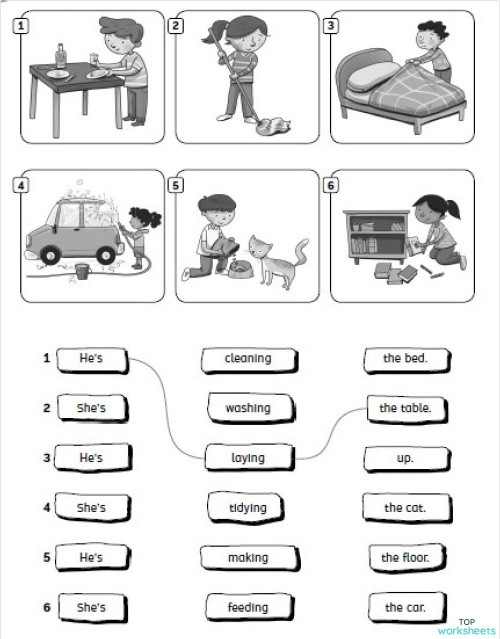 Look at the pictures and match. Interactive worksheet | TopWorksheets