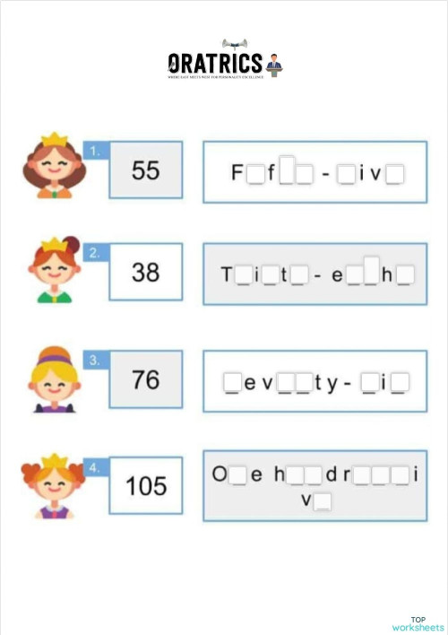 Missing letters. Interactive worksheet | TopWorksheets