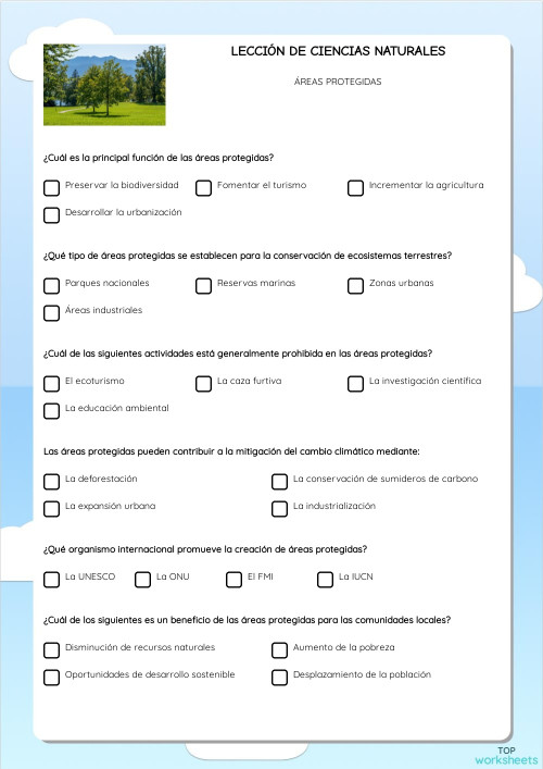 LECCIÓN DE CIENCIAS NATURALES. Ficha interactiva | TopWorksheets