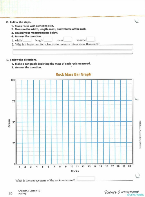 Measuring Rock Pg 26. Interactive worksheet | TopWorksheets