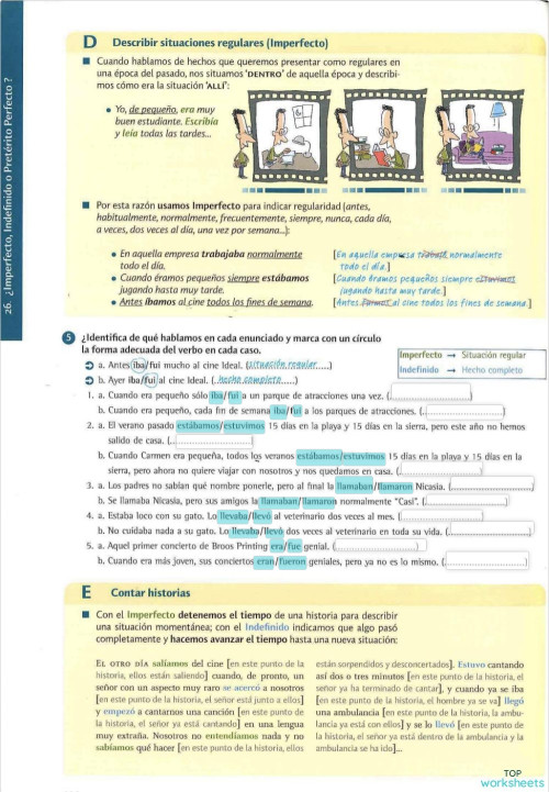 Pretérito Indefinido. Ficha interactiva | TopWorksheets